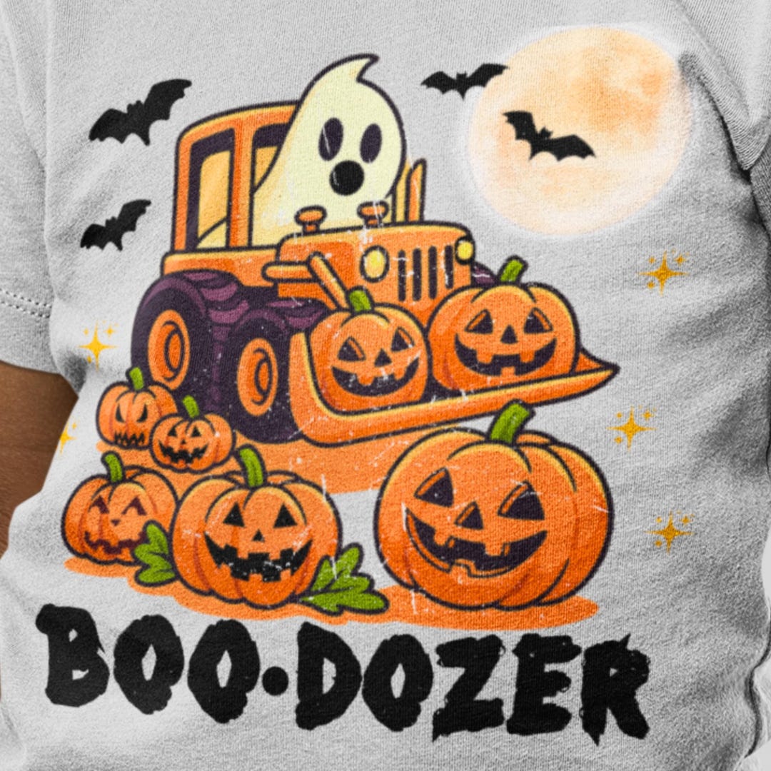 Boo Dozer Pumpkin Truck PNG, Fall Boy Halloween Clipart, Cute Ghost ...