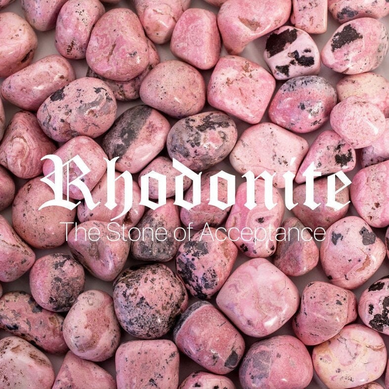 Tumbled Smooth Rhodonite Crystal Reiki Crystal Healing Crystal 12 Bulk ...