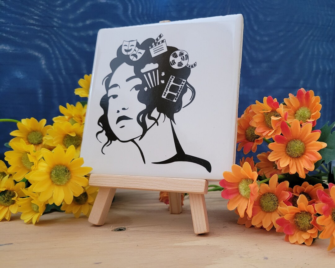 Decorative Ceramic Tile Wall Art Theater on the Mind Customizable - Etsy