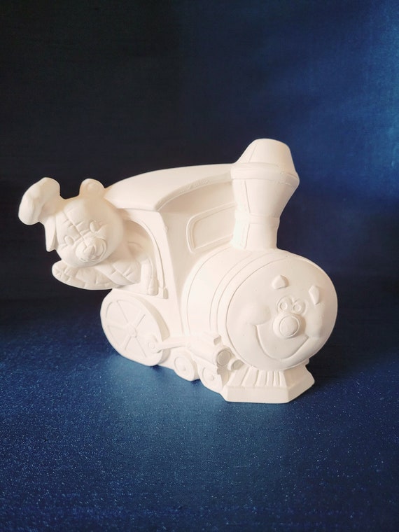 Bear in a Train Ceramic Bisque Paint Your Own Pottery | Etsy