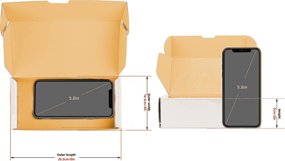 25 Pack 8x4x2 Inches Cute White Shipping Boxes Cardboard - Etsy