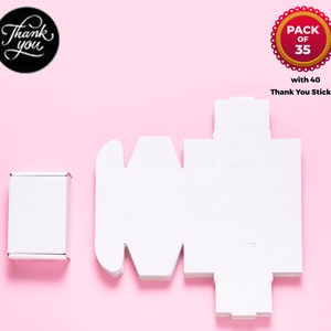 25 Pack 6x4x2 Inches Cute White Shipping Boxes Cardboard Mailer Box ...