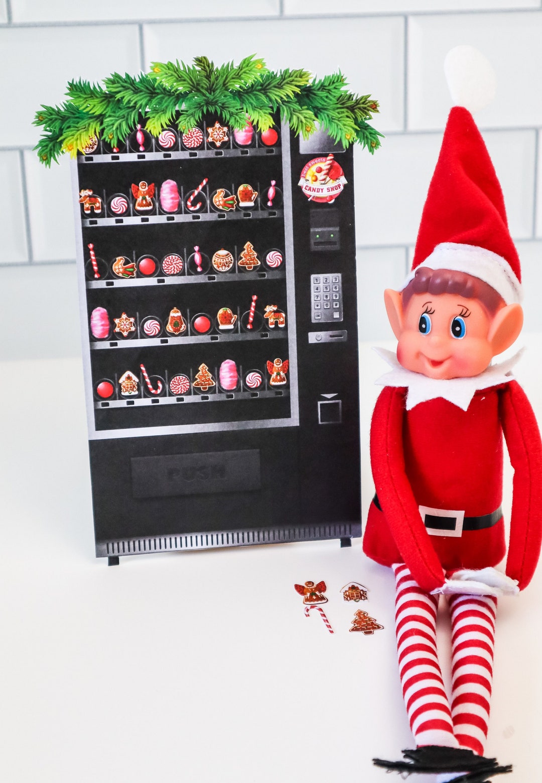 Christmas Treat Vending Machine Scene | Elf Props | Elf Scene Printable ...