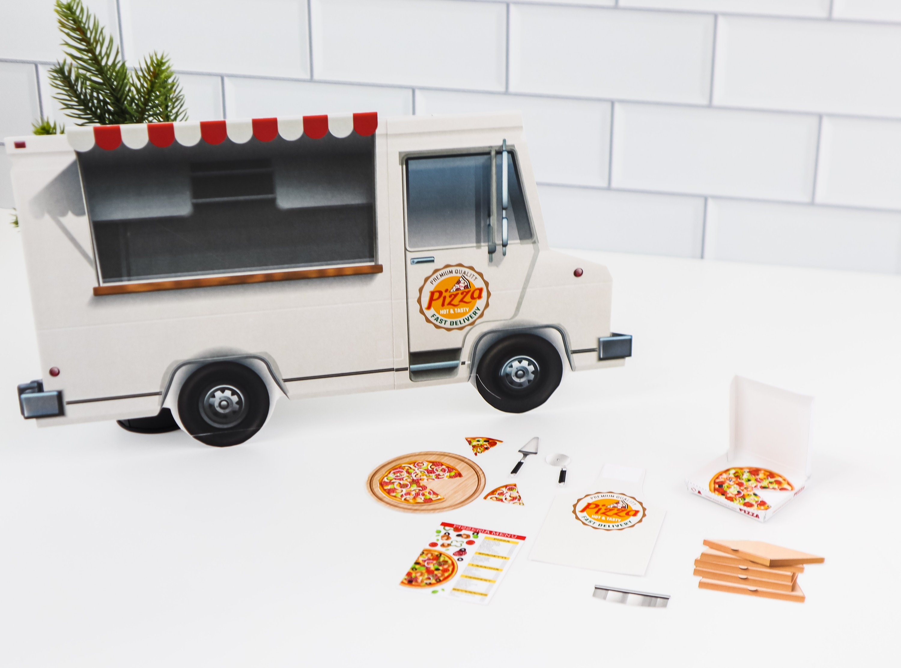 Christmas Elf Pizza Truck Scene | Elf Props | Elf Scene Printable - Etsy