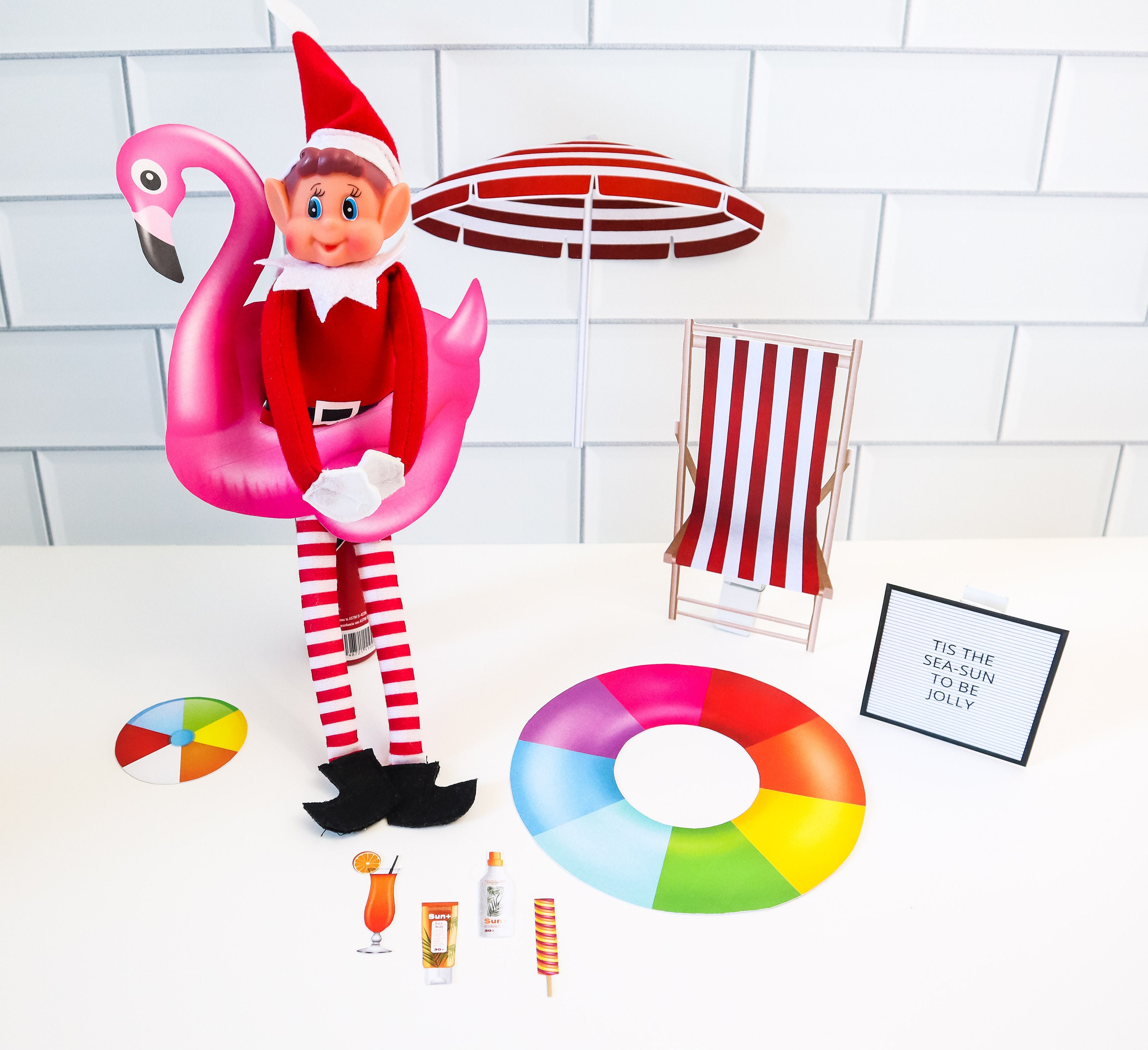 Elf Beach and Pool Scene | Elf Props | Elf Scene Printable - Etsy