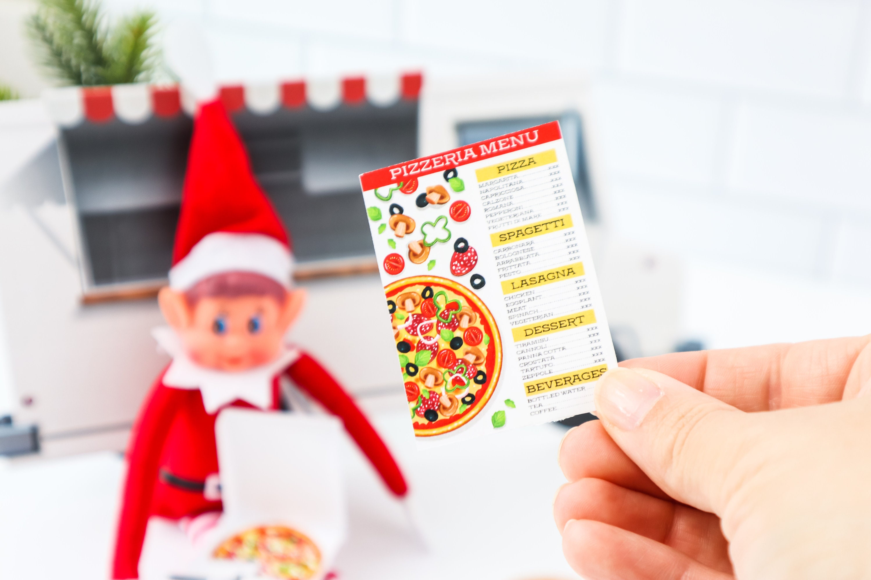 Christmas Elf Pizza Truck Scene | Elf Props | Elf Scene Printable - Etsy