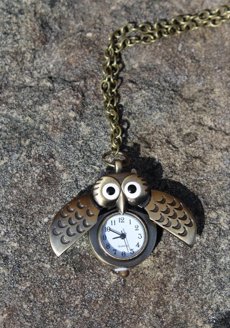 Brass Owl Clock Pendant /pocket Watch - Etsy