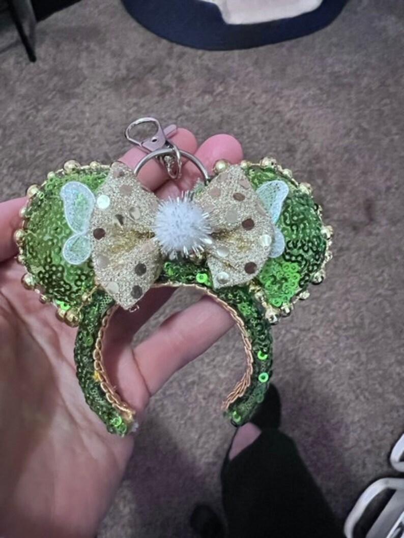 Tinker Bell Inspired Mickey Ears Key Chain Disney Key Chain - Etsy