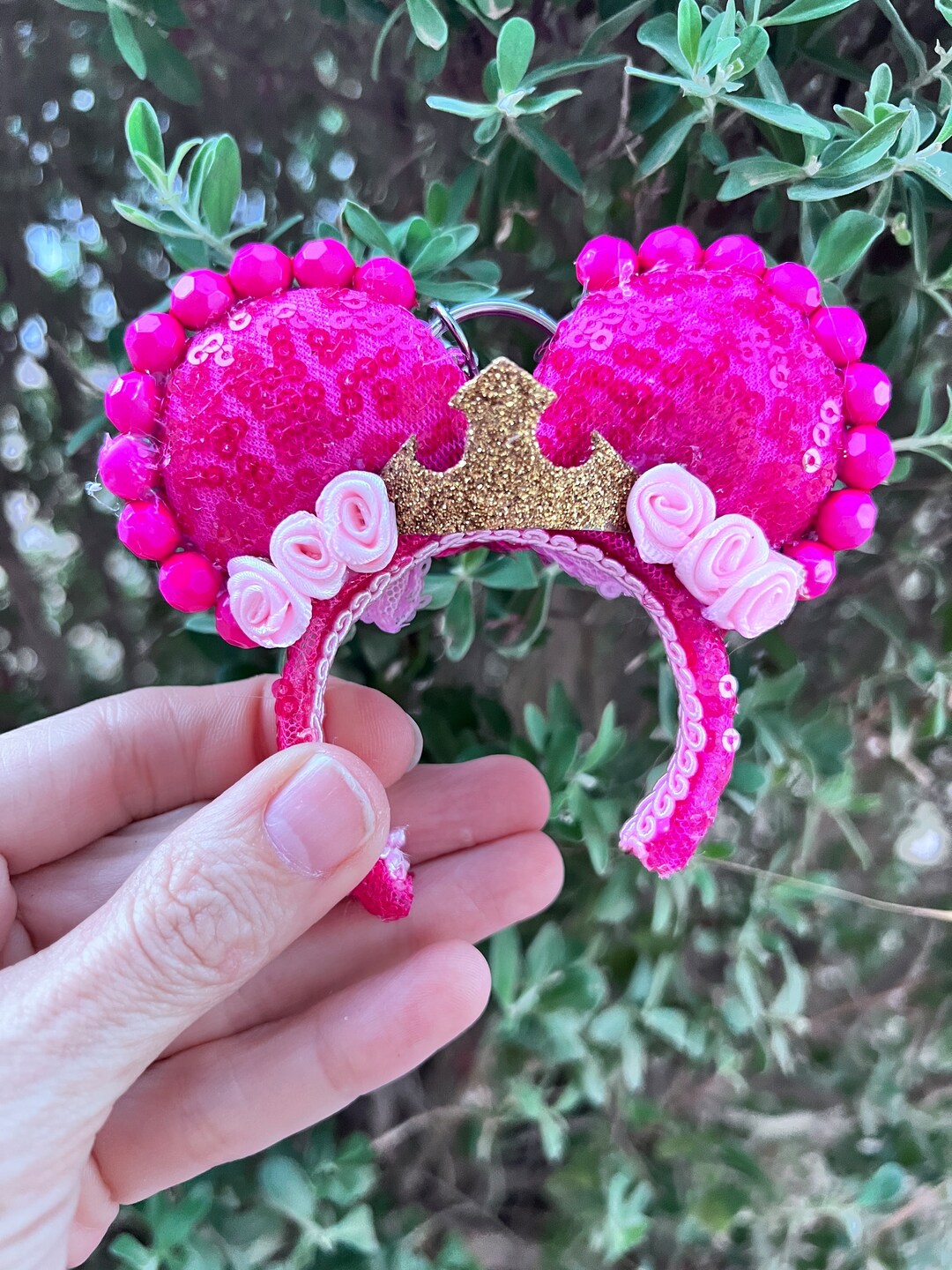 Aurora Inspired Mickey Ears Key Chain, Disney Key Chain, Minnie Key ...