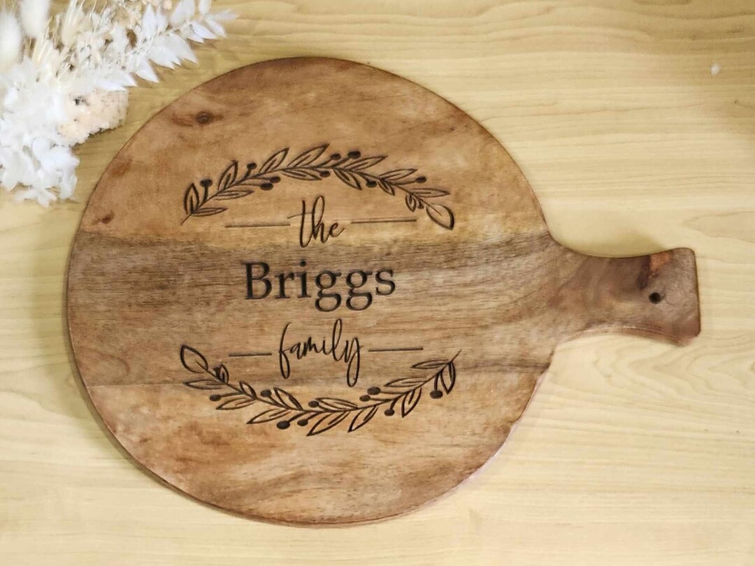 Personalised Wooden Paddle Board, Cheese Board, Gift for Engagement ...