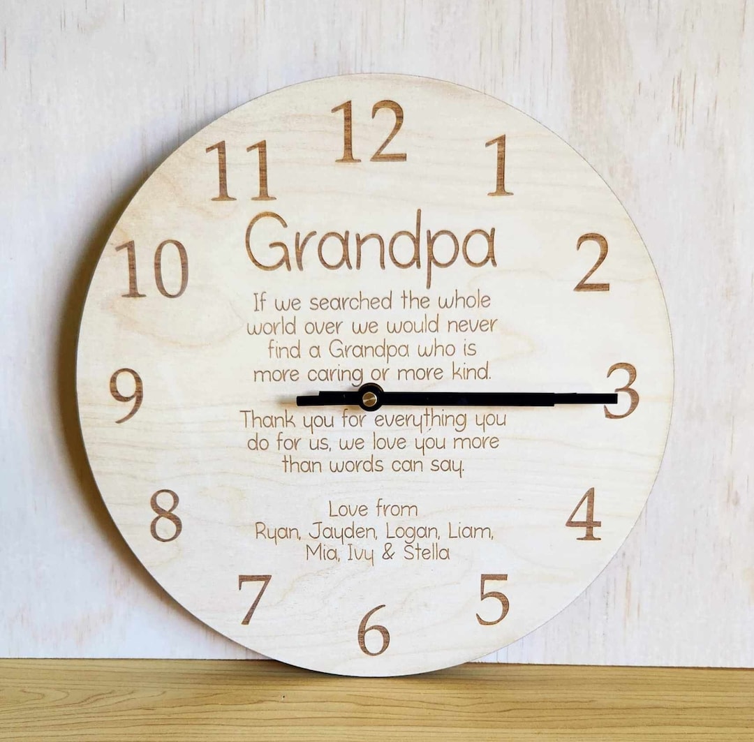 Laser Engraved Clock, Personalised Clock, Birthday Gift, Clock Gift ...