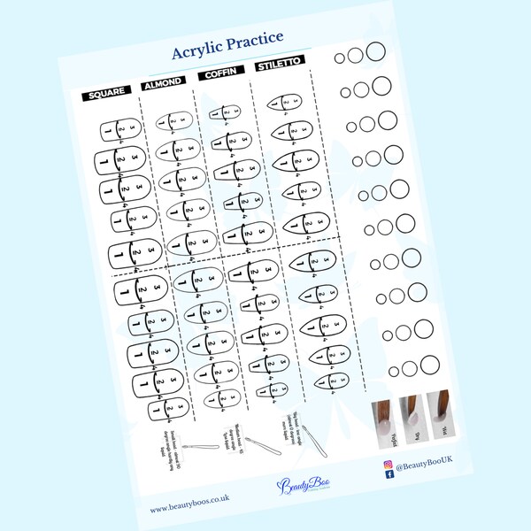 Acrylic Practice Sheet - Etsy
