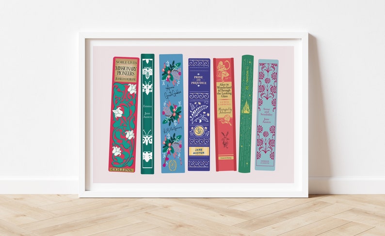 Pretty Book Spines Print Gifts for Book Lover Women - Etsy