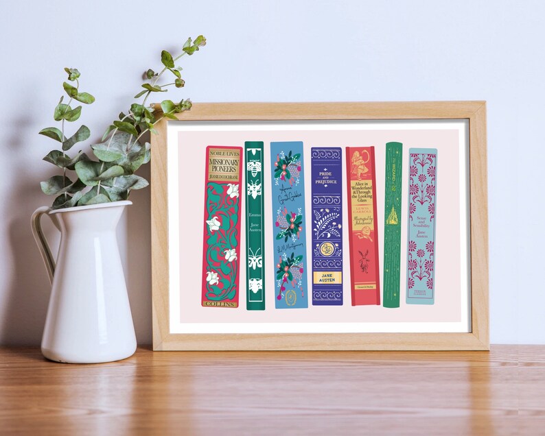 Pretty Book Spines Print Gifts for Book Lover Women - Etsy