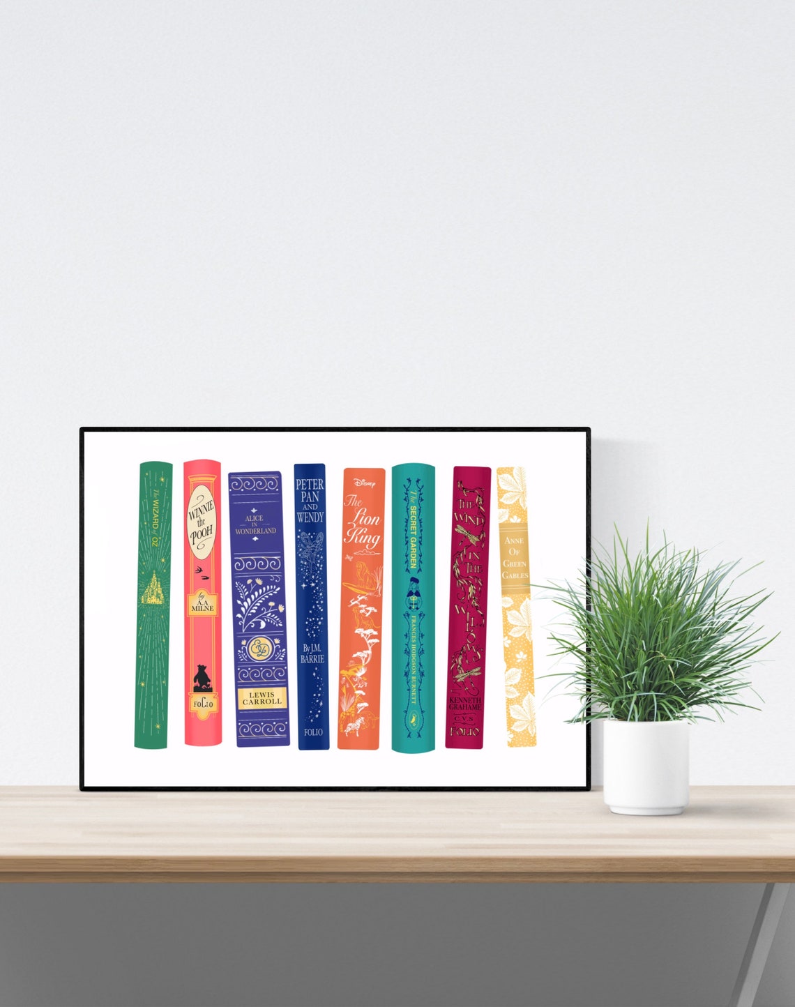 Classic Childrens Book Spines Nursery Wall Art Nursery - Etsy UK