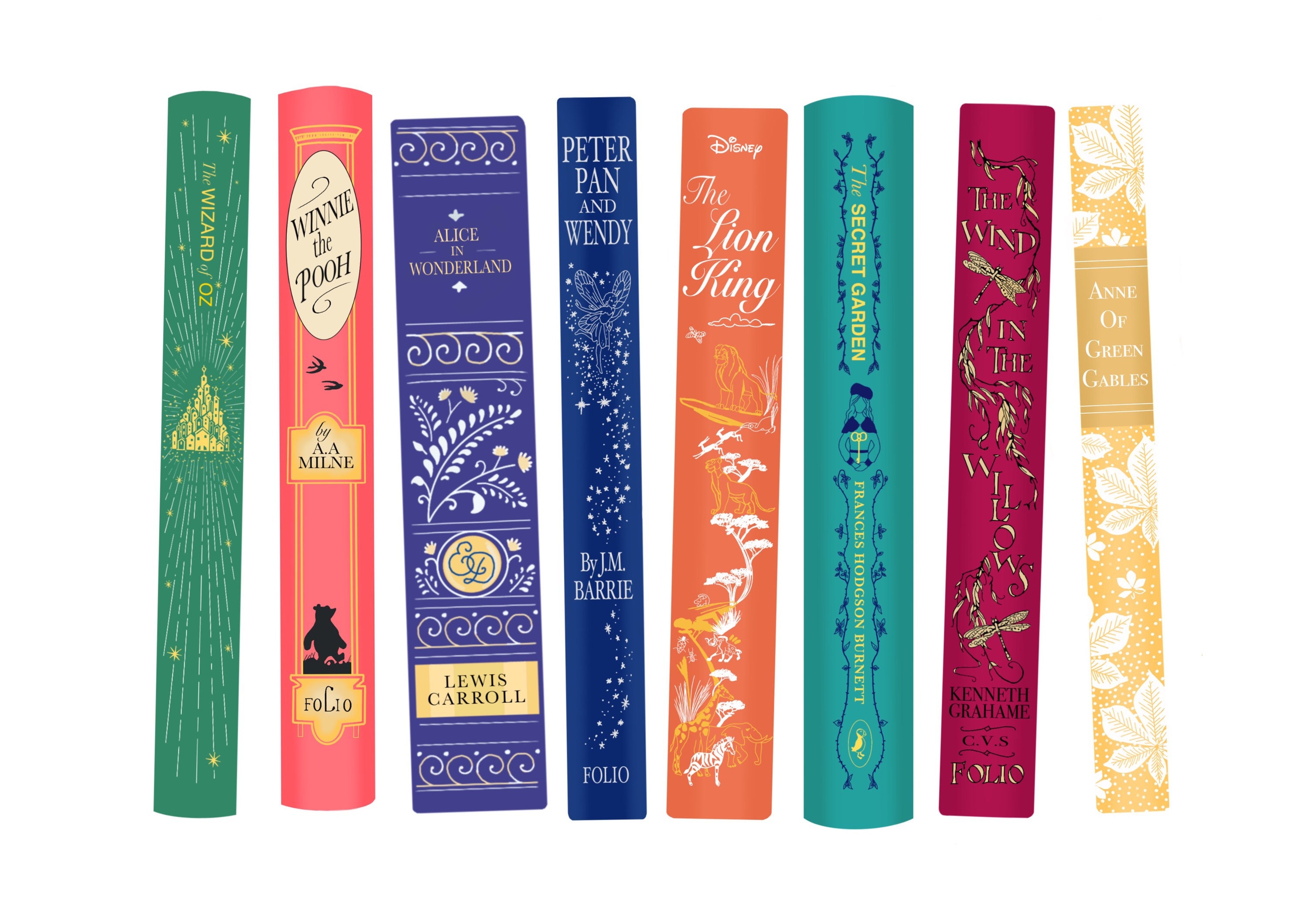 Classic Childrens Book Spines Nursery Wall Art Nursery - Etsy UK