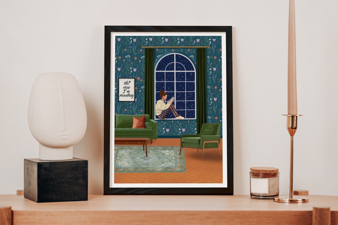 Reading Print Book Art Print Book Lover Gift Bookworm Gift Bookish Art ...
