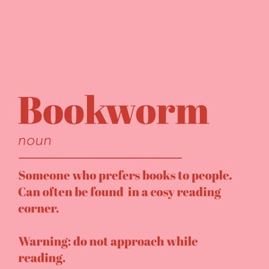 Bookworm Definition Print Gift for Book Lover Book Print Bookish Gifts ...