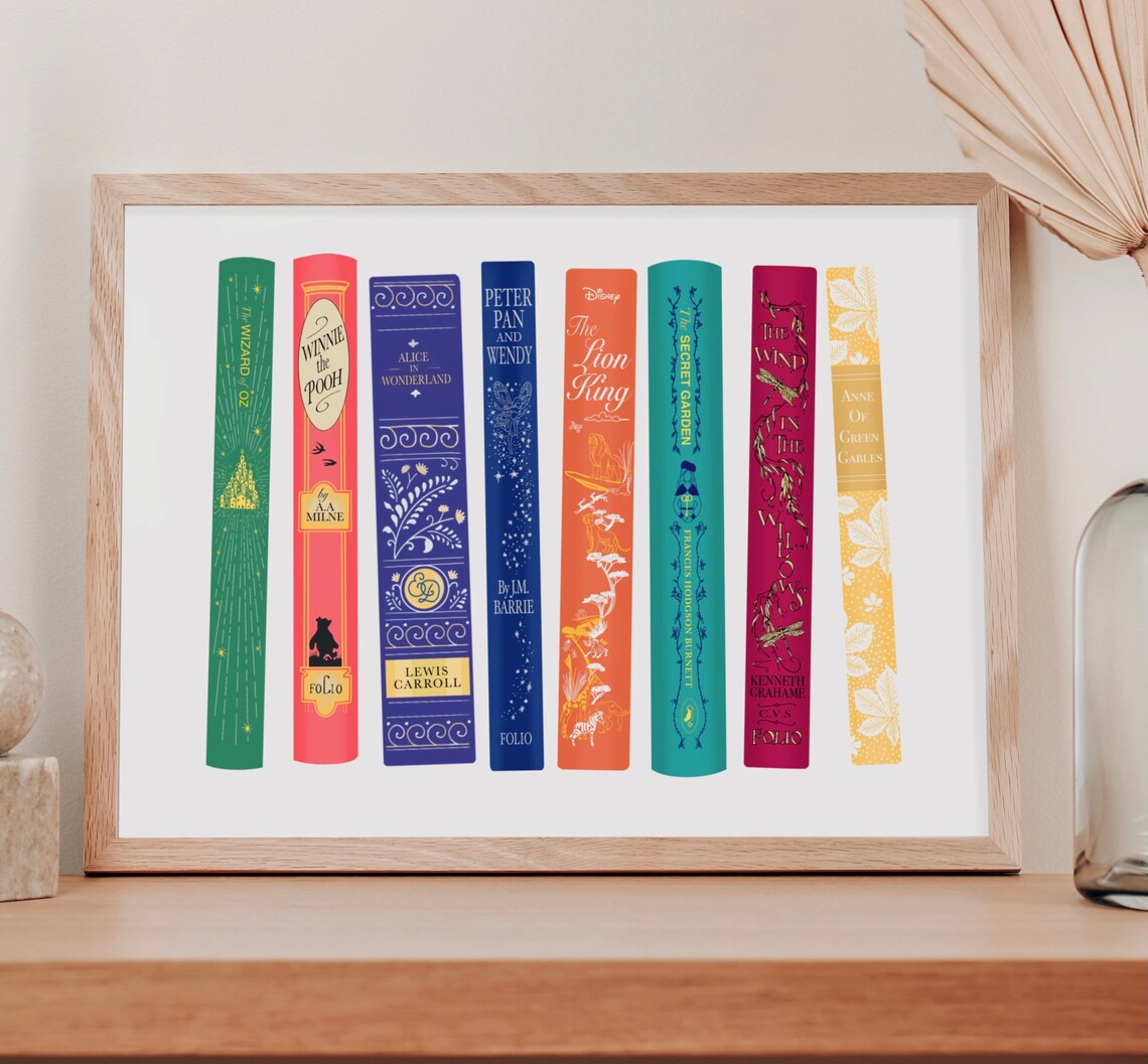 Classic Childrens Book Spines Nursery Wall Art Nursery - Etsy UK