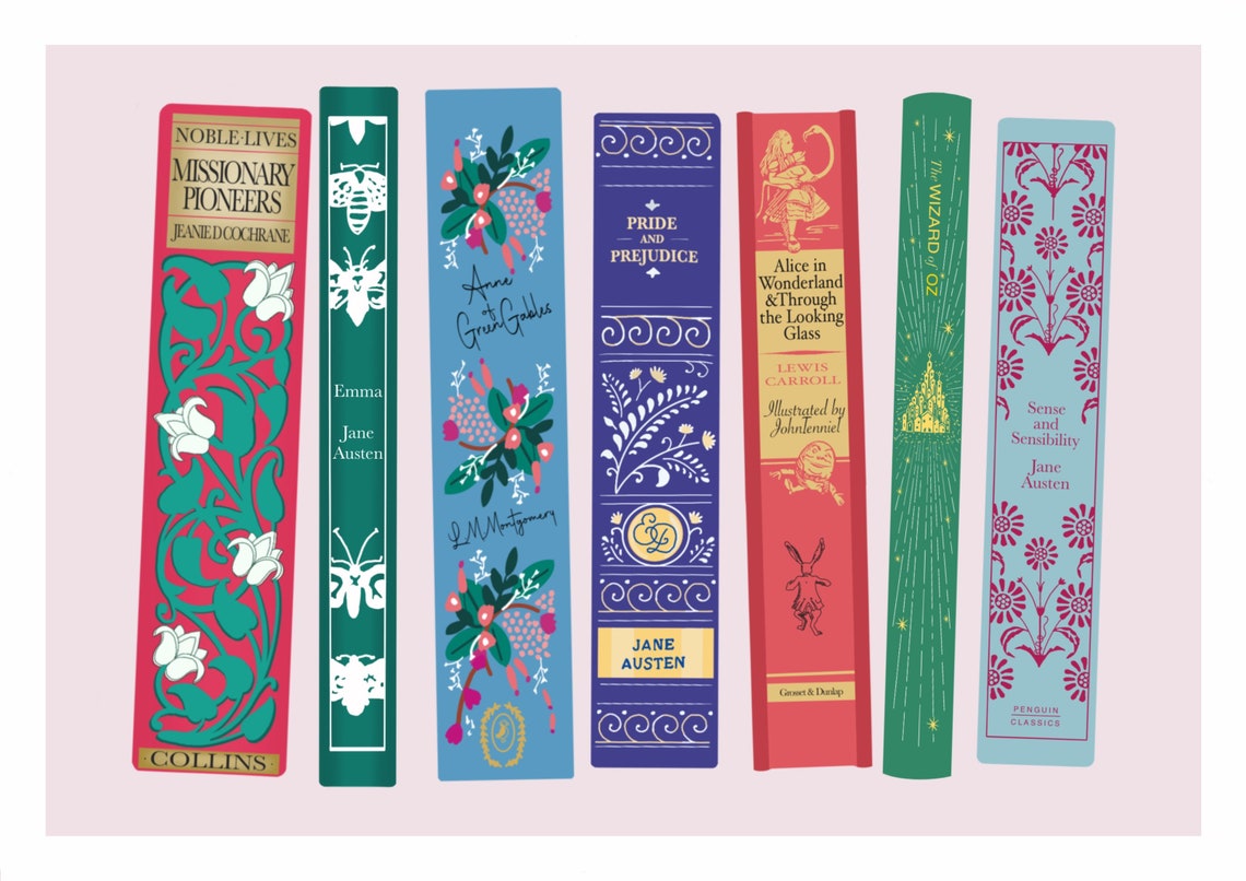 Pretty Book Spines Print Gifts for Book Lover Women - Etsy