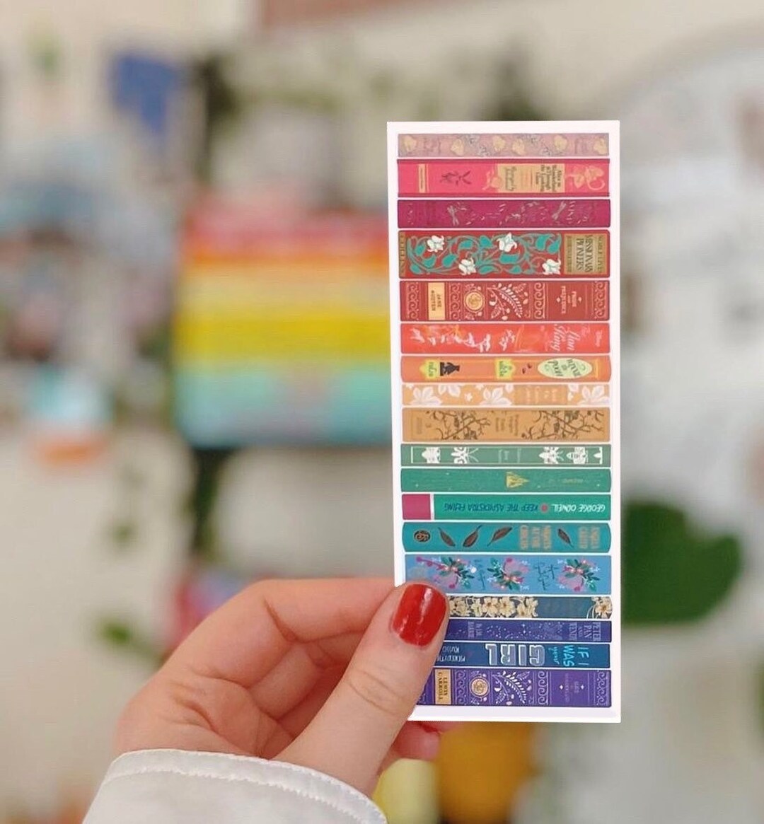 Book Spine Bookmark Rainbow Bookmark Bestie Gift Gifts - Etsy