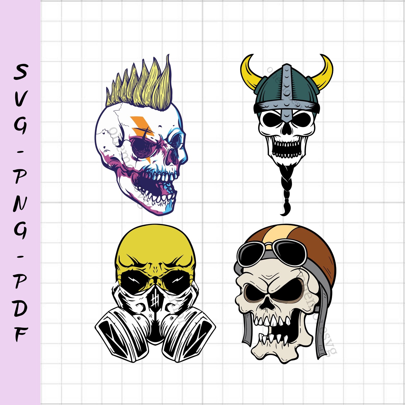 Skull Svg Files for Cricut, Skull Svg Bundle, Skull Png, Skeleton Svg ...