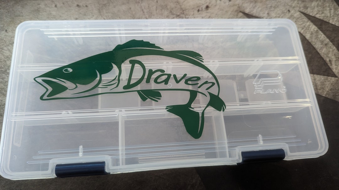 Personalized Fishing Tackle Box With Custom Vinyl Decal - Etsy