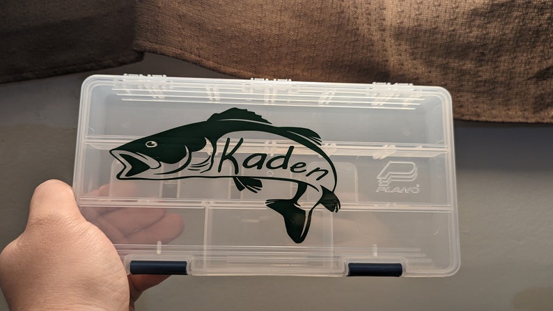 Personalized Fishing Tackle Box With Custom Vinyl Decal - Etsy