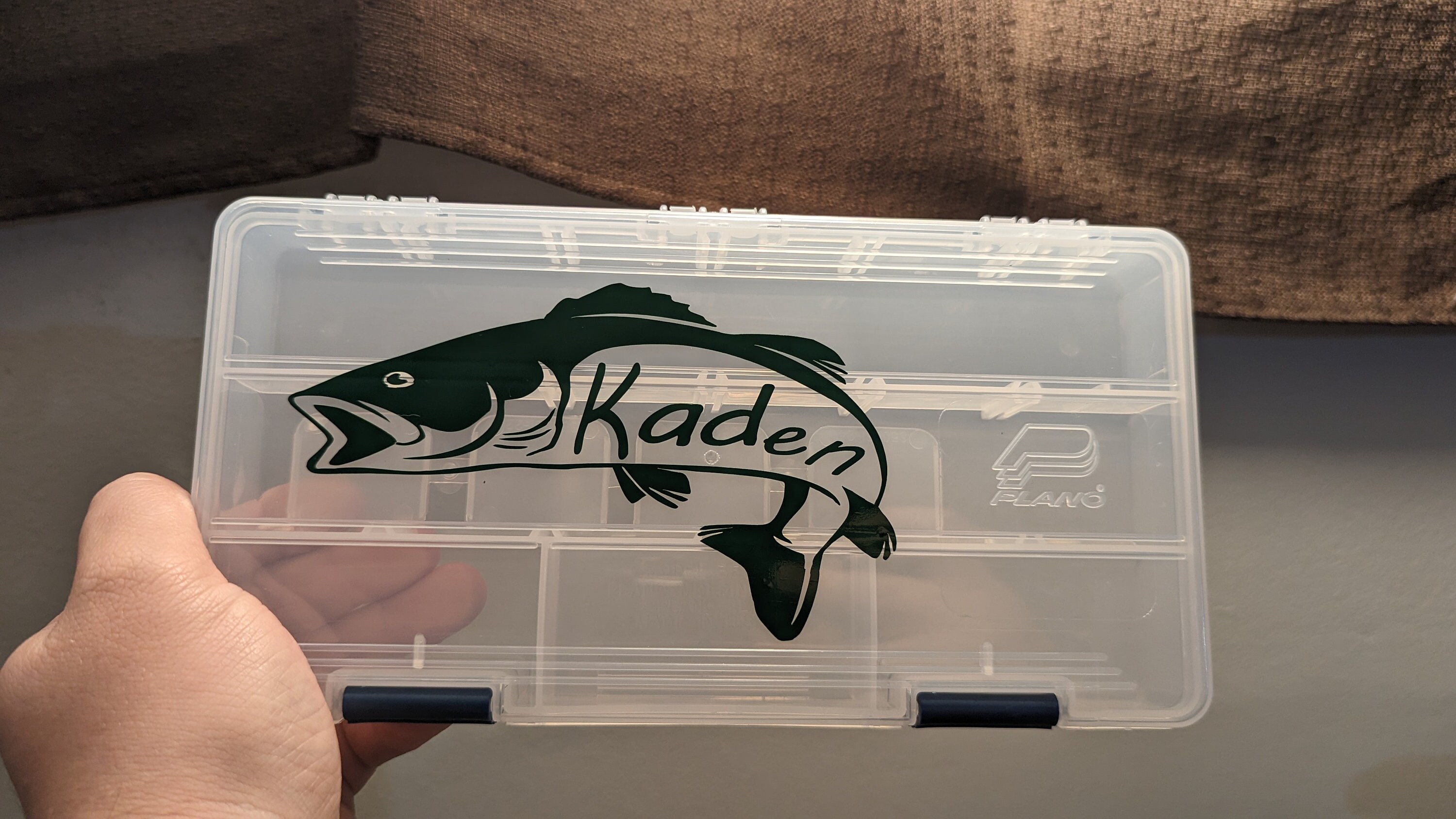 Personalized Fishing Tackle Box With Custom Vinyl Decal - Etsy