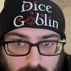 Dice Goblin Dungeons and Dragons Beanie Knitted Cuffed Skull Cap D&D ...