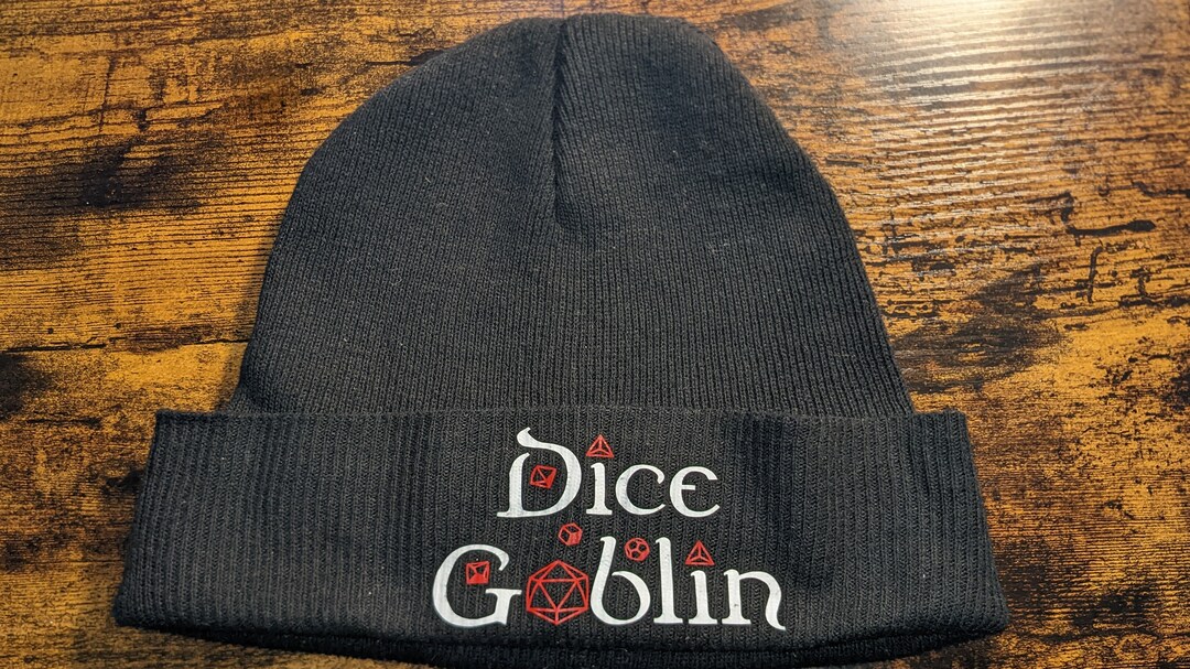 Dice Goblin Dungeons and Dragons Beanie Knitted Cuffed Skull Cap D&D ...