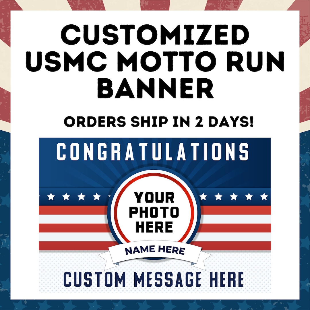 USMC MOTTO RUN Banner, Usmc Boot Camp Graduation Banner Sign, Marine ...