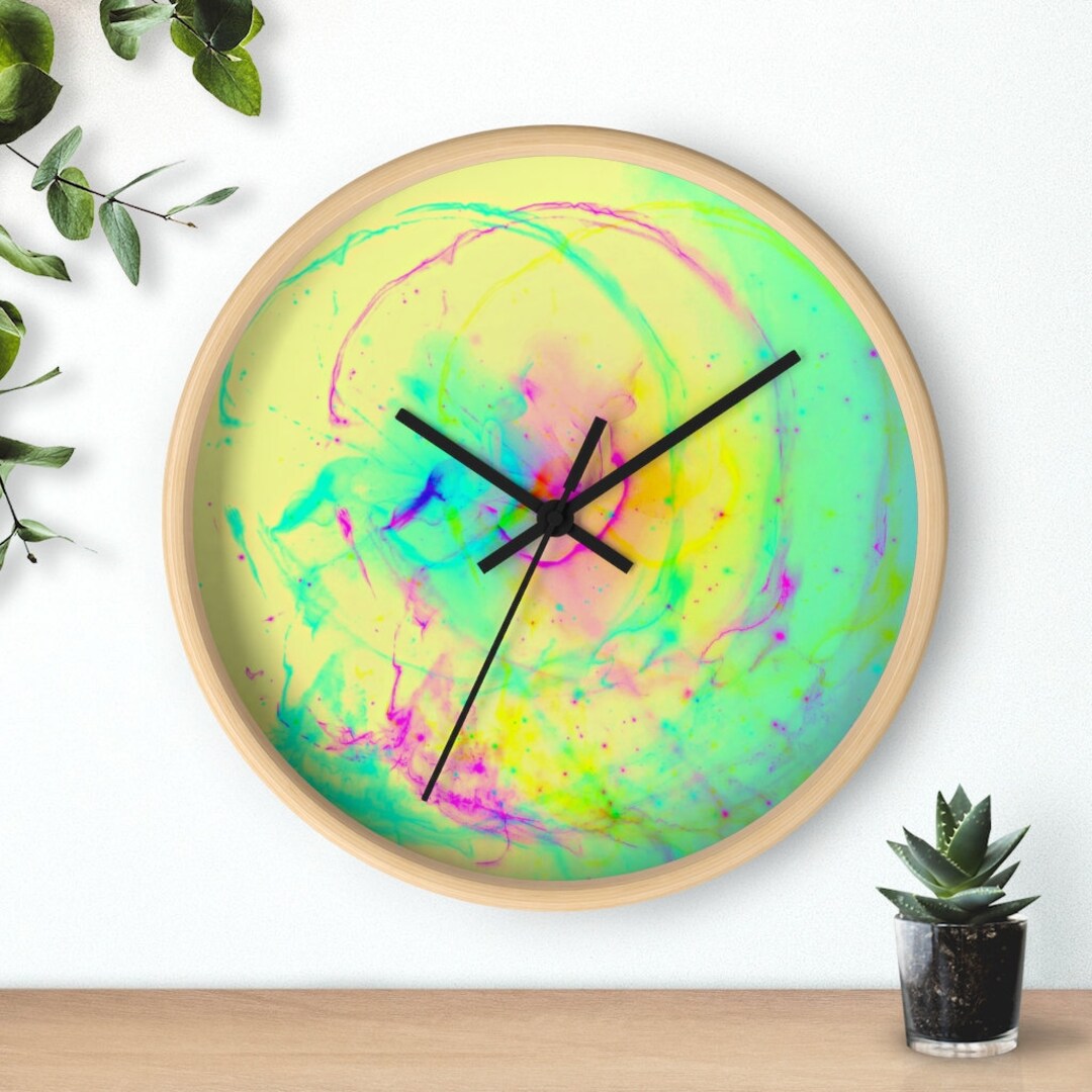 Pastel Wall Clock Modern Wall Clock Unique Wall Clock Vibrant Clock ...