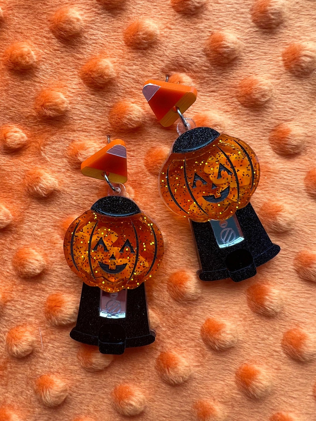 Jack-o-lantern Gumball Machine Earrings - Etsy