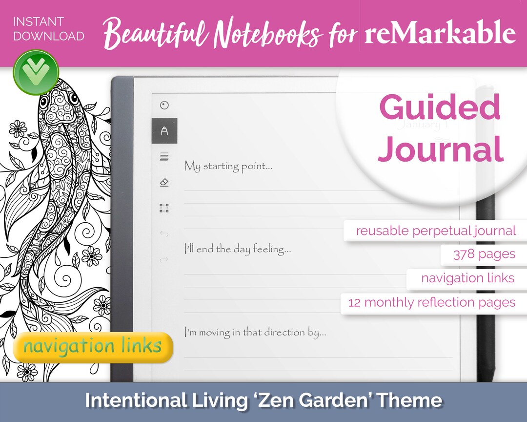Remarkable Template | Guided Journal 'zen Garden' | Navigation Links ...