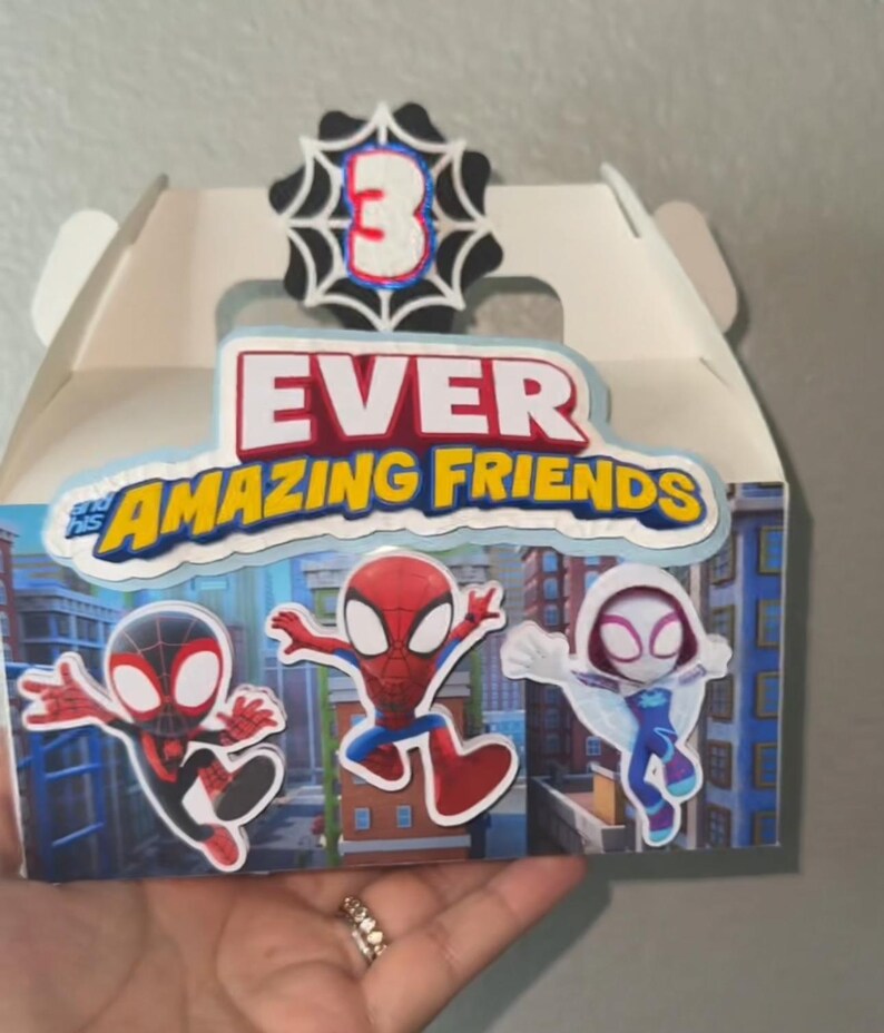 Pider Man Favor Box, Spider-man Birthday, Spiderman Party Bags ...