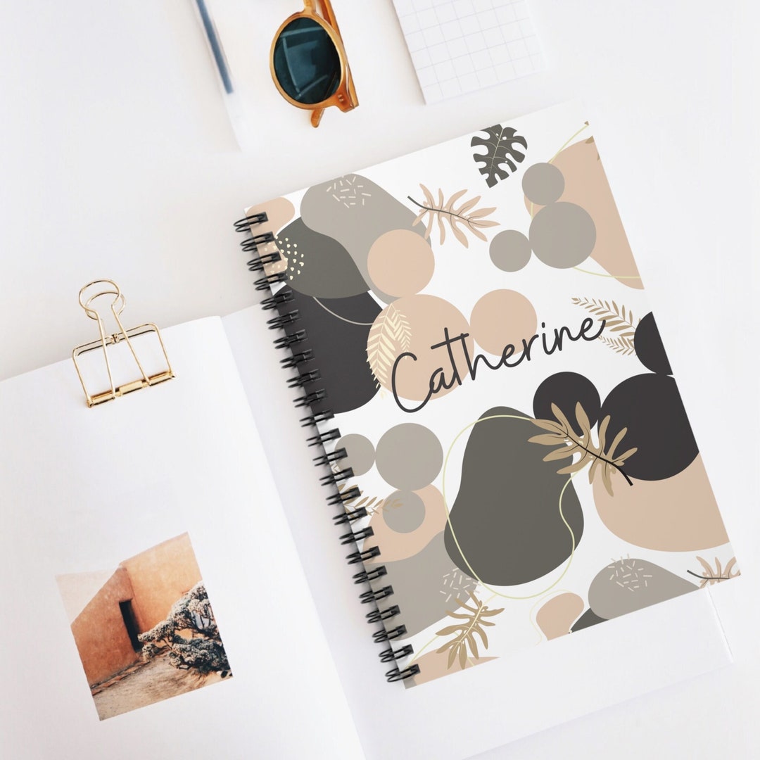 Personalized Boho Neutral Notebook, Hidden Mickey Journal, Geometric ...