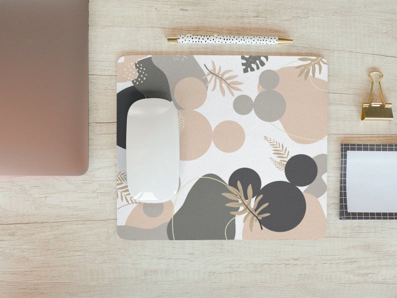 Personalized Boho Neutral Mouse Pad, Hidden Mickey Mat, Geometric ...