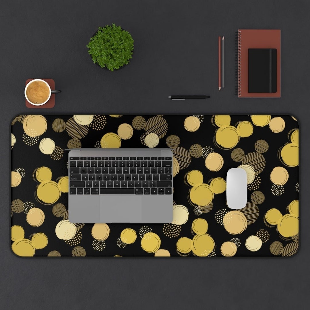 Disney Black and Gold Desk Mat, Disney Office Decor, Disney Mouse Pad ...