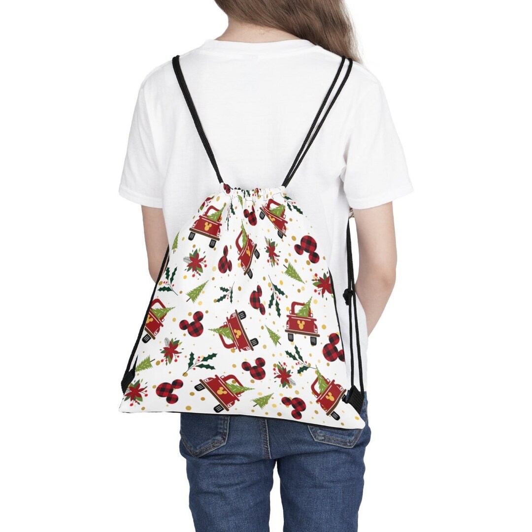 Disney Christmas Trees Drawstring Bag, Hidden Mickey Bag, Disney Tote ...