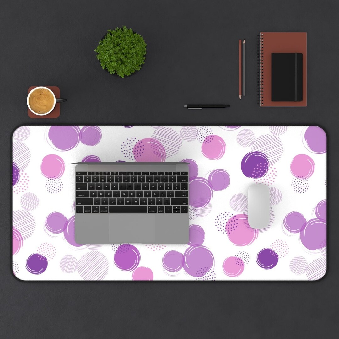 Purple Polka Dots Desk Mat, Disney Office Decor, Disney Mouse Pad ...
