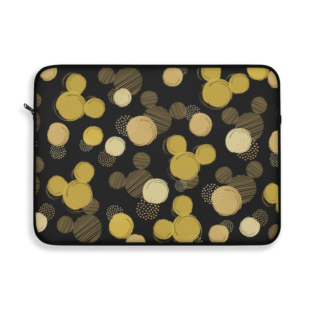 Disney Black & Gold Polka Dot Laptop Sleeve, Disney Laptop Case, Laptop ...