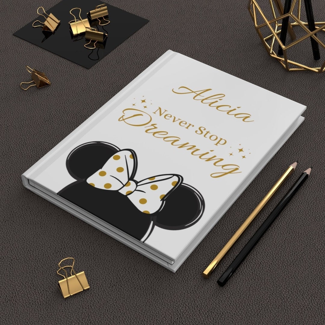 Disney Journal, Minnie Personalised Hard Cover Notebook, Disney Office ...