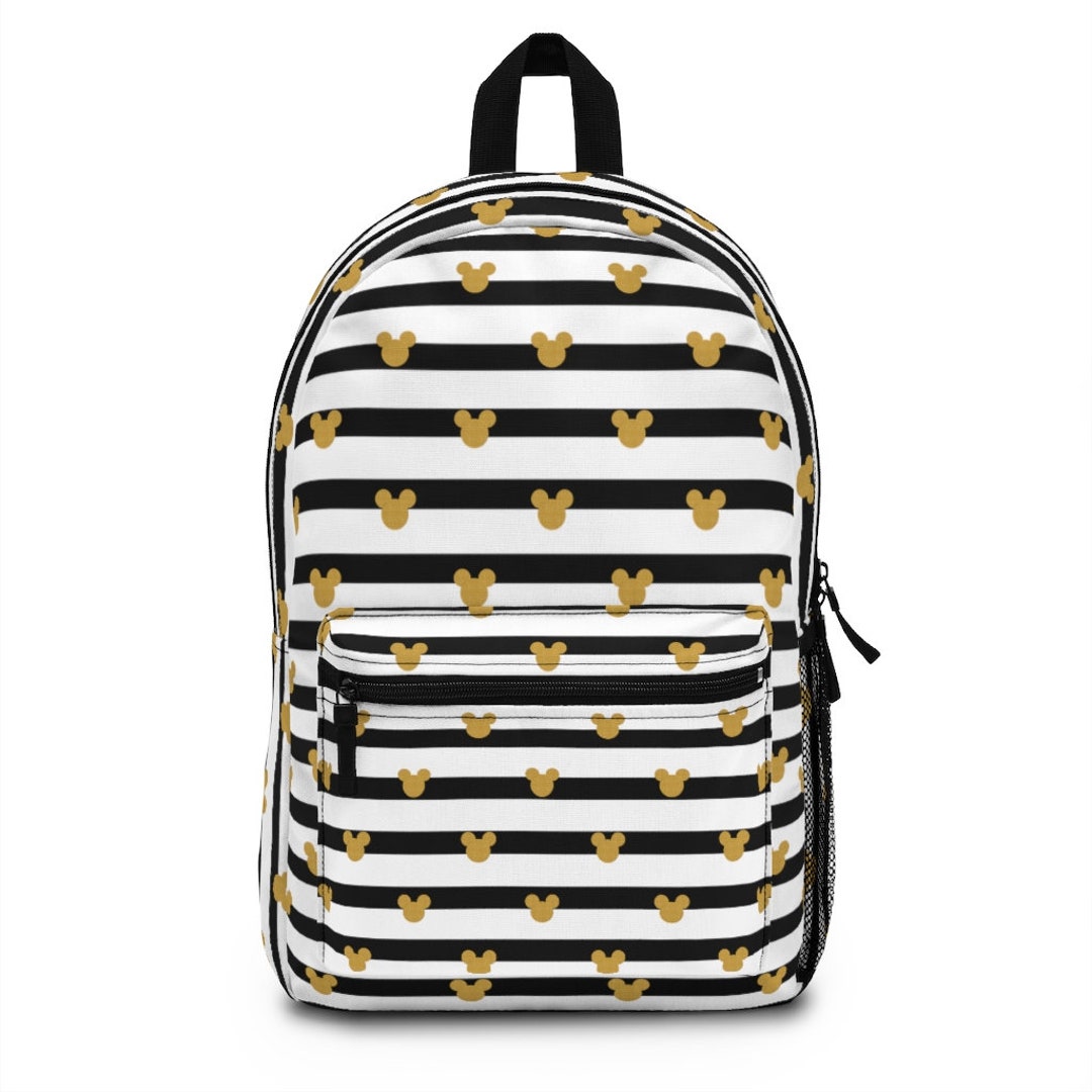 Disney Black and Gold Backpack, Disney School Bag, Disney Vacation Bag ...