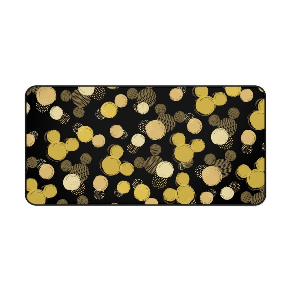 Disney Black and Gold Desk Mat, Disney Office Decor, Disney Mouse Pad ...