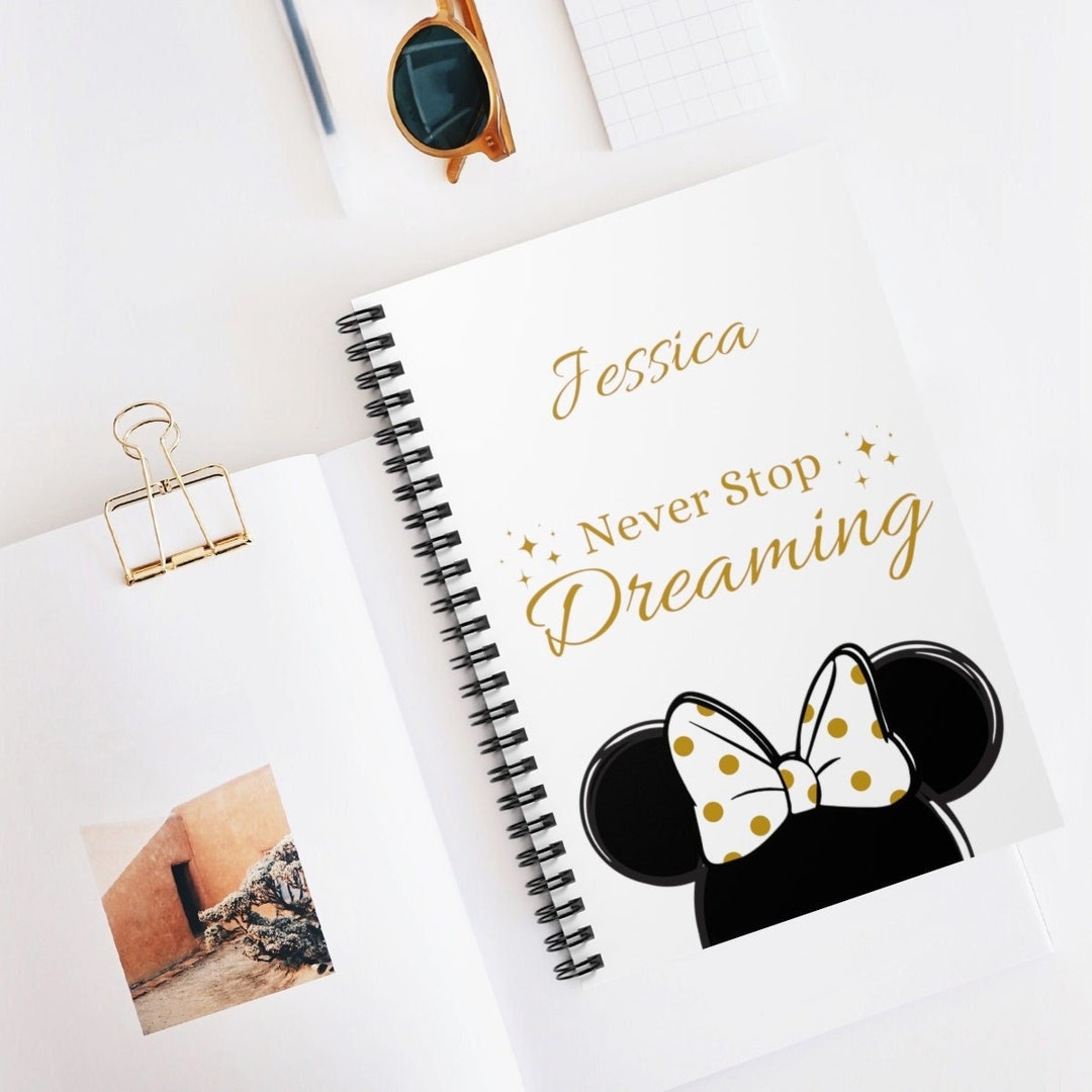 Personalized Disney Spiral Notebook, Minnie Mouse Notebook, Disney ...