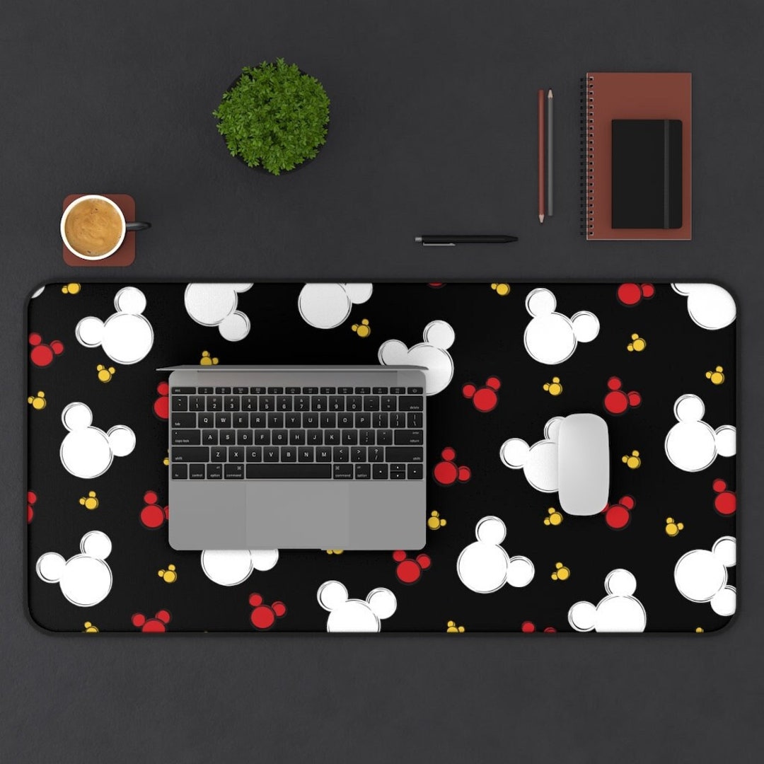 Disney Black Background Desk Mat, Disney Office Decor, Disney Mouse Pad ...