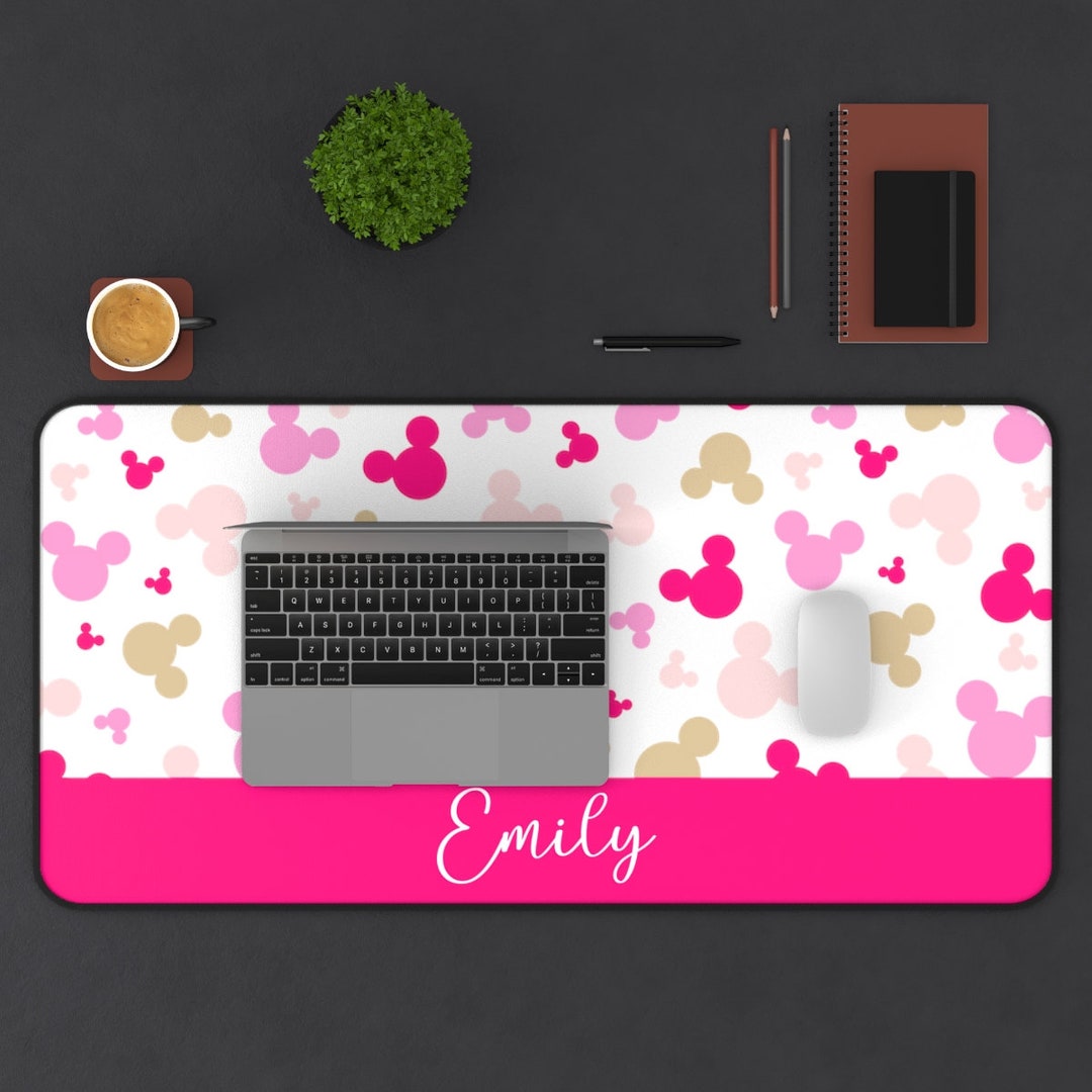 Personalized Pink Minnie Desk Mat, Disney Office Decor, Disney Mouse ...