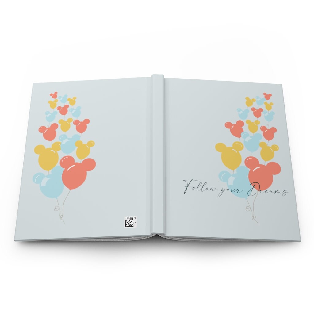 Mickey Balloons Journal, Mickey Mouse Hard Cover Notebook, Disney ...