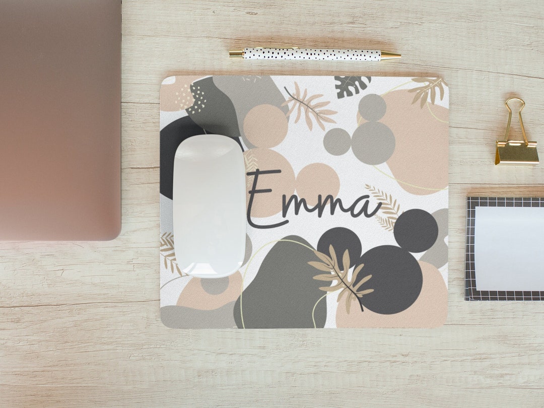 Personalized Boho Neutral Mouse Pad, Hidden Mickey Mat, Geometric ...